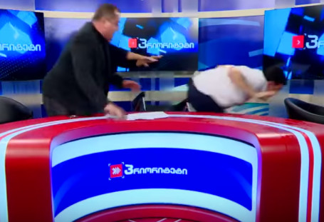 Georgian politicians fight on live TV ahead of Oct polls | Hatke News ...