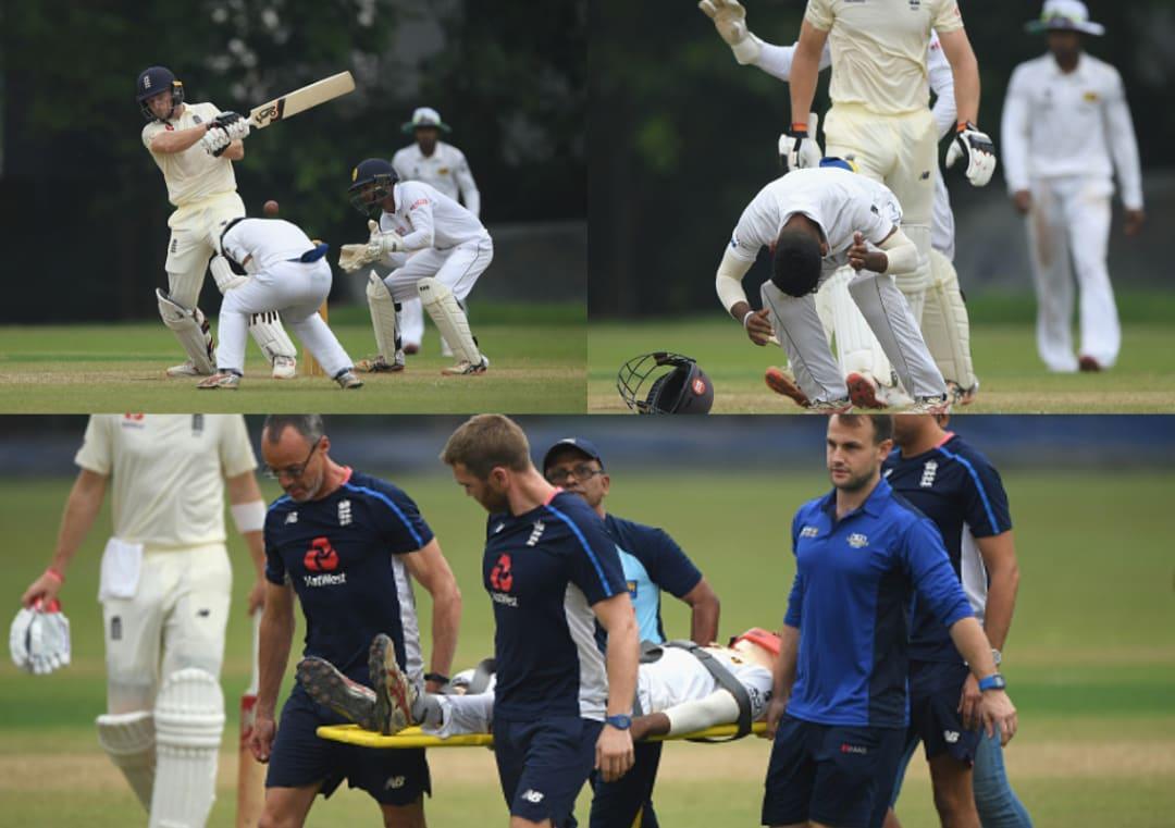 20-yr-old SL player gets hit on head, stays motionless for 20 min