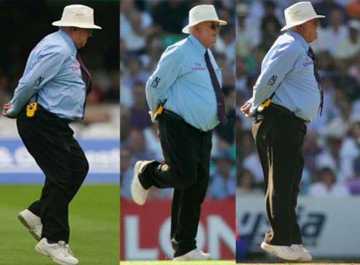 Umpire David Shepherd jumped up, down every time score struck 111