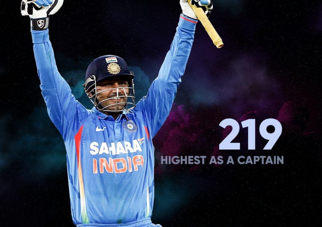 Virender Sehwag's 219 is the highest score by a captain in ODIs ...