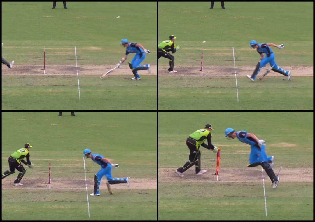 Batsman's bat gets stuck in ground while taking 1 run, gets run-out ...