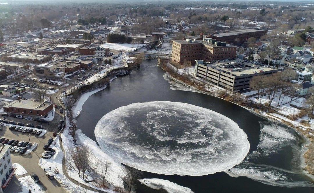100-metre-wide rotating ice disk surfaces in US river | Science News ...