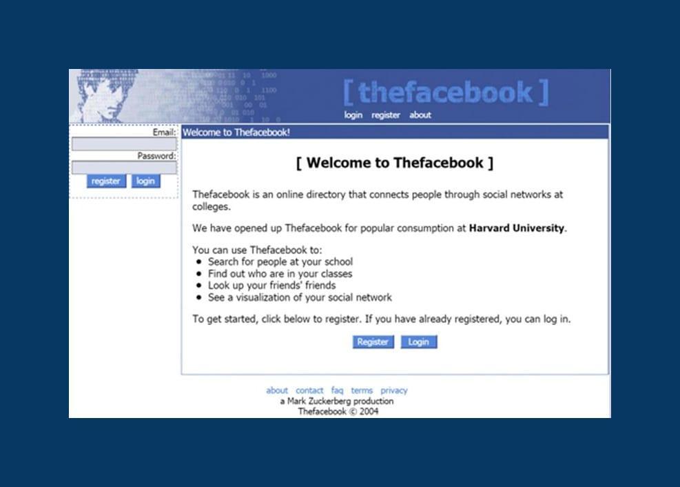 Facebook shares its 1st look when it started from Harvard in 2004 ...