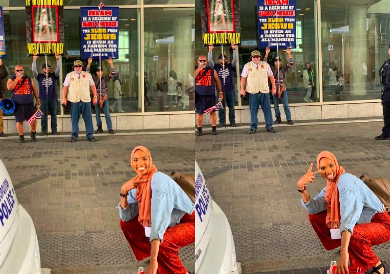 24-yr-old US Muslim woman's pics with anti-Islam protesters go viral ...